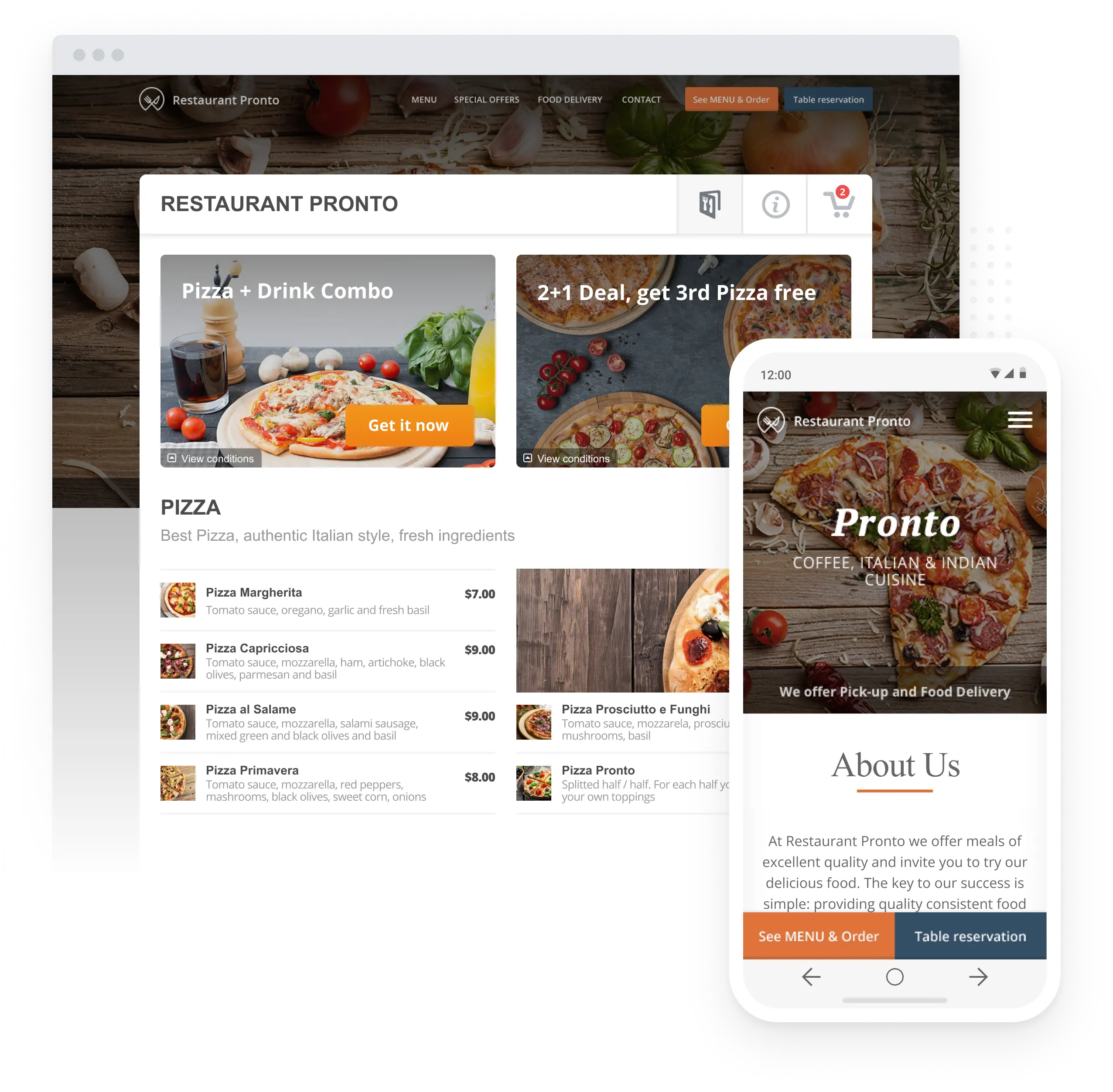 restaurant ordering system * Ordering Website